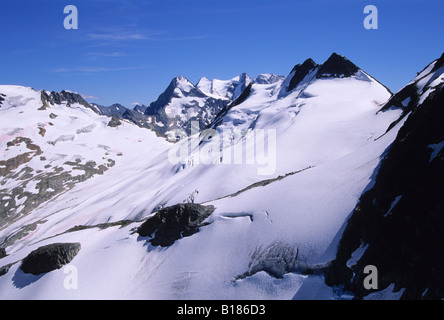 The Asulkan Glacier below Mt Jupiter with Mt Dawson in the distance ...