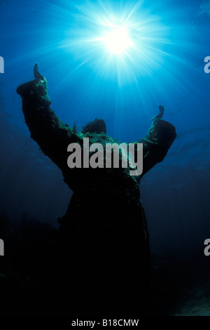 Underwater Statue of Christ of the Abyss, Key Largo, Florida Stock ...