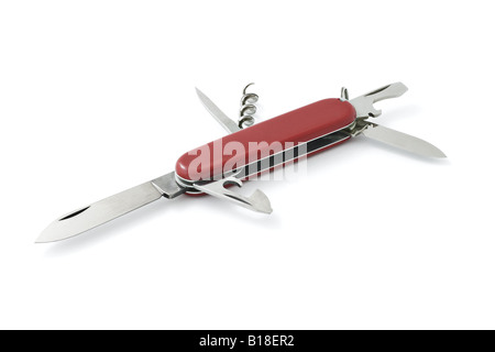 Swiss Army Knife on white background Stock Photo - Alamy