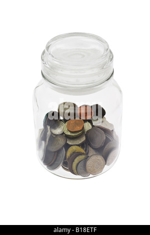 coins inside glass jar Stock Photo - Alamy