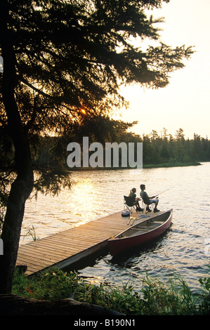 Fishing, Lyons Lake, Whiteshell Provincial Park, Manitoba, Canada Stock ...