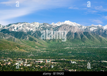 Mount Olympus in the Wasatch Mountains overlook the Salt Lake City ...