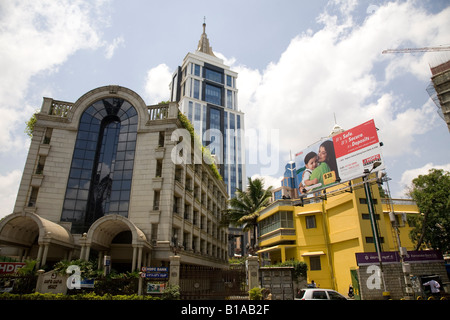 The highrise Bangalore Downtown (UB City) towers over the city and ...