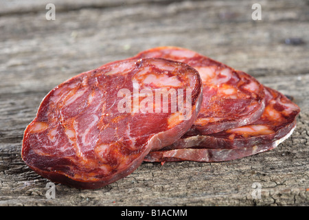 Sliced Iberian morcon loin Stock Photo - Alamy