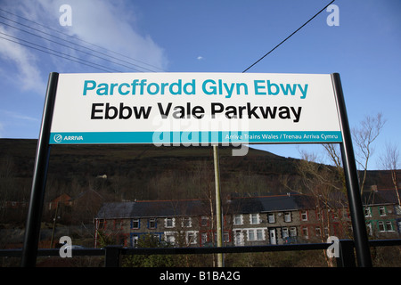 Train Ebbw Vale Parkway Train Station Stock Photo - Alamy