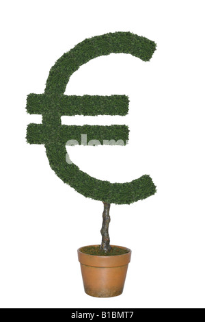 Topiary tree financial symbol Dollar sign Stock Photo - Alamy