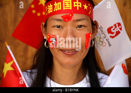 Chinese female Olympia fan Stock Photo - Alamy