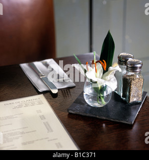 table setting in a pub / restaurant Stock Photo - Alamy