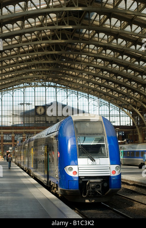 SNCF regional train TER at Lille Flandres station, France Stock Photo ...