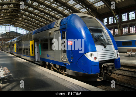 SNCF regional train TER at Lille Flandres station, France Stock Photo ...