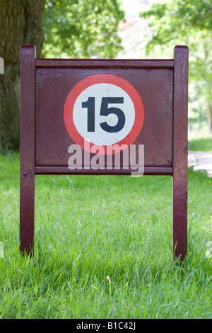Sign Speed Limit 15 Stock Photo - Alamy