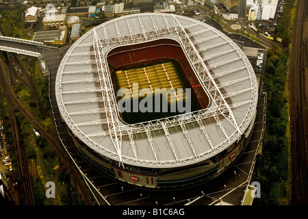 Aerial view of Arsenal Emirates Stadium with Highbury, London N5 & N7 ...