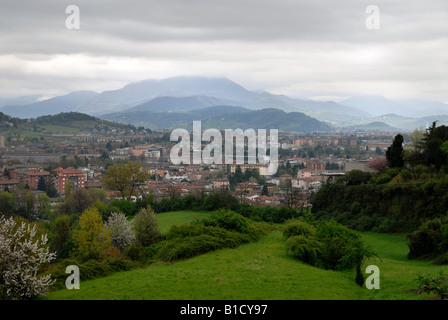 The view North into the Alps from Bergamo Alta, Lombardy, Italy Stock ...