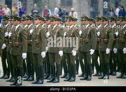 parade carabineros de chile national police officers in downtown ...