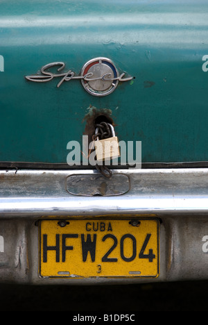 Cuban license plate on car in Havana Cuba Stock Photo - Alamy