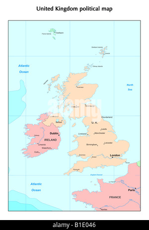 United Kingdom countries and Ireland political map. England, Scotland ...