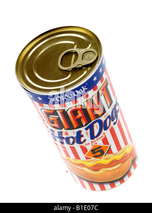 Tin Can of Hot Dogs Sausages Stock Photo - Alamy