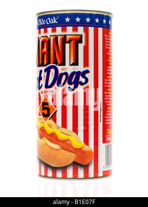 Tin Can of Hot Dogs Sausages Stock Photo - Alamy