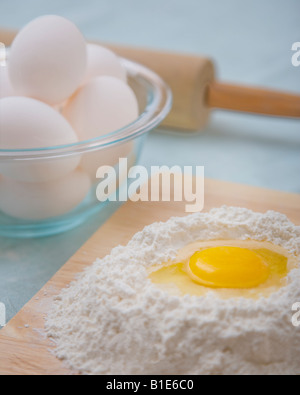 Ingredients ready on the table to make pasta of different flavors Stock ...