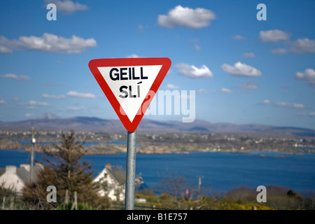 yield sign in Ireland Stock Photo - Alamy