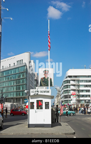 Soviet soldier displayed at Checkpoint Charlie Berlin Germany April ...
