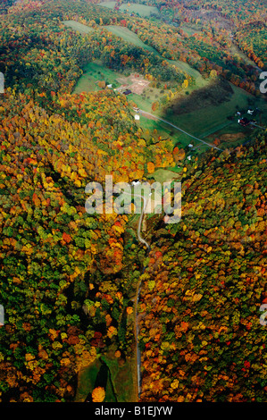Aerial fall foliage view of rural village Stock Photo - Alamy