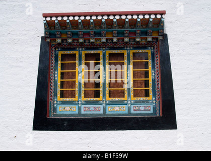 Tibetan windows on Phodong Monastery in Sikkim Stock Photo - Alamy