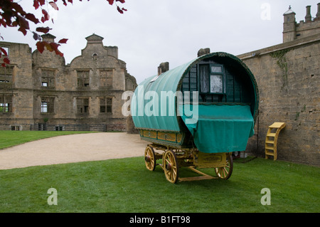 Old style caravan at Bolsover Castle Derbyshire Stock Photo - Alamy