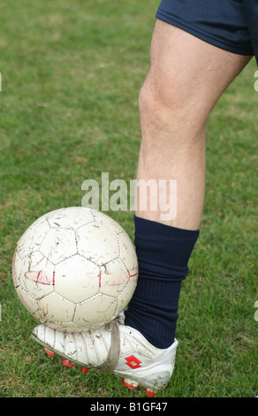Detail, footballers legs, ball, football boots Stock Photo - Alamy
