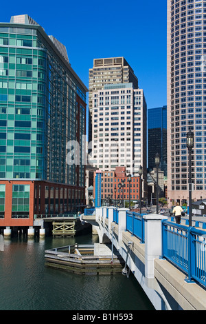 Bridge across a river, Fort Point Channel, Boston, Massachusetts, USA ...