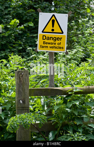 'Danger Beware of Farm Vehicles' Sign Blean Kent England Stock Photo ...
