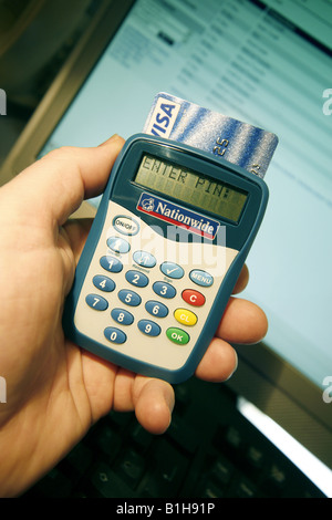 A Nationwide Building Society online banking card reader Stock Photo ...