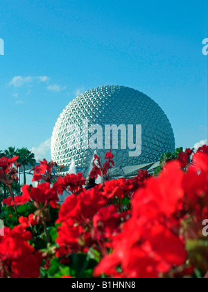 Spaceship Earth, the landmark of EPCOT. EPCOT is a theme park at the ...