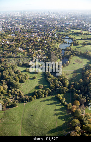 Aerial view south east of Highgate School and Sports Ground and ...