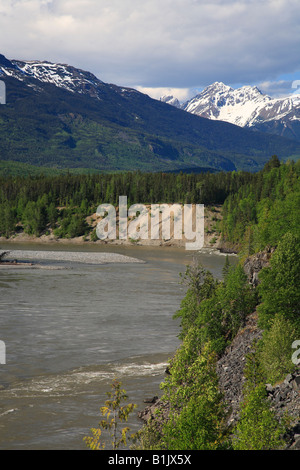 View of Skeena river and mountains near Kitwanga BC Stock Photo - Alamy