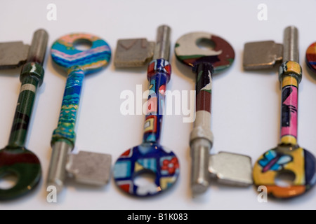 coloured fun keys, cylinder yale, chubb and union key blanks, uncut ...