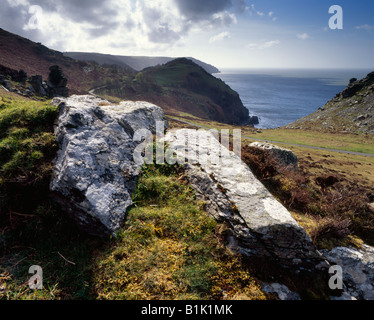 The North Devon coast at Wringcliff Bay, Valley of Rocks, Devon, UK ...