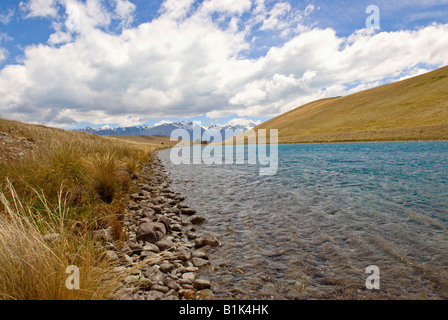 Hydro canal leading to Lake Pukaki in New Zealands Mackenzie Basin ...