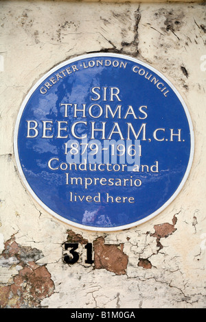 Thomas Beecham Blue Plaque Stock Photo - Alamy