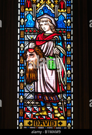 Stained Glass David And Goliath Stock Photo Alamy