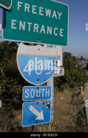 405 freeway I-405 Los Angeles CA, California highway signs bumper to ...