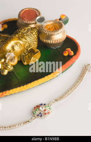 Rakhi with kumkum vertical image Stock Photo - Alamy