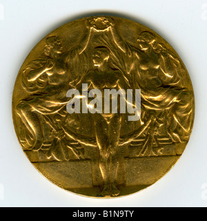 1912 Olympic Games gold medal adverse side Stock Photo - Alamy