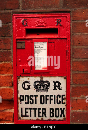 Red GPO georgian post box in Caldey Island Pembrokeshire Wales UK ...