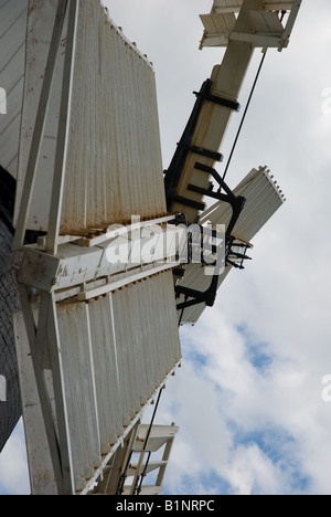 Tuxford windmill sails against blue sky Stock Photo - Alamy
