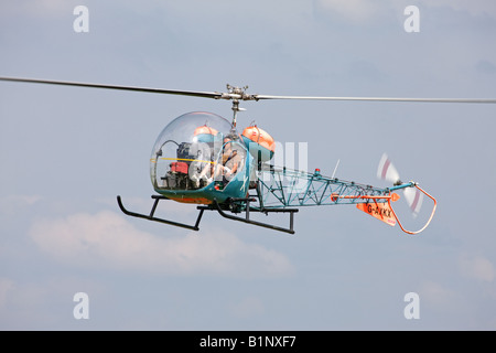 Westland Bell 47G-4A G-AXKX in flight at Breighton Airfield Stock Photo ...