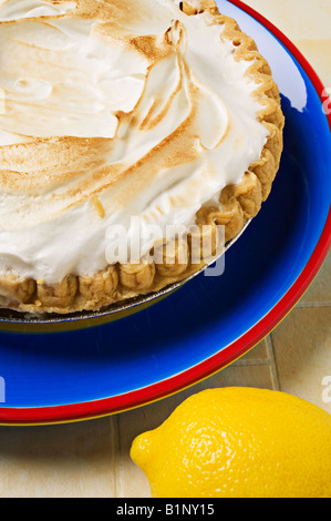 Lemon Meringue Pie made with shortcrust pastry, lemon curd, and torched ...