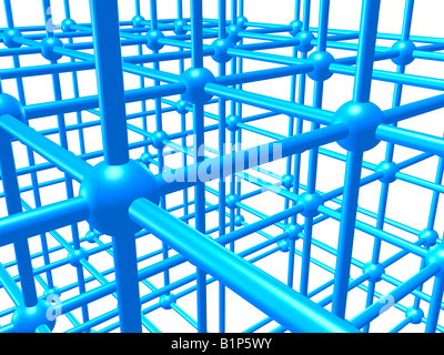 Blue three-dimensional network structure Stock Photo - Alamy