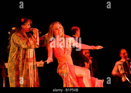 Egyptian belly dancer and singer performing in a show Stock Photo - Alamy