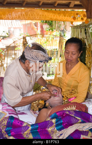 The tooth filing ceremony, in Bali (Indonesia). La cérémonie du limage ...